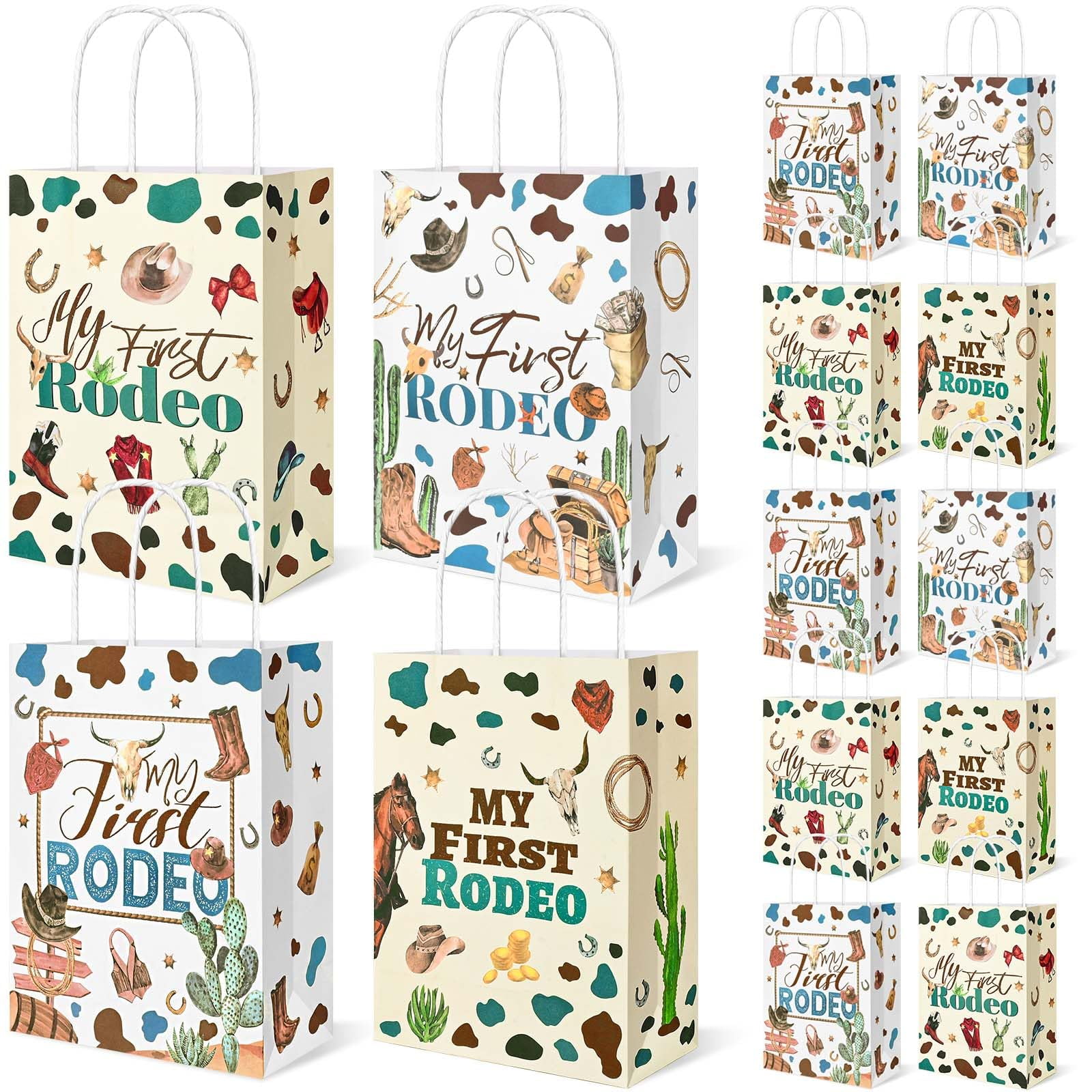 24 Pcs My First Rodeo Birthday Party Favor Bags,Cowboy Paper Gift ...