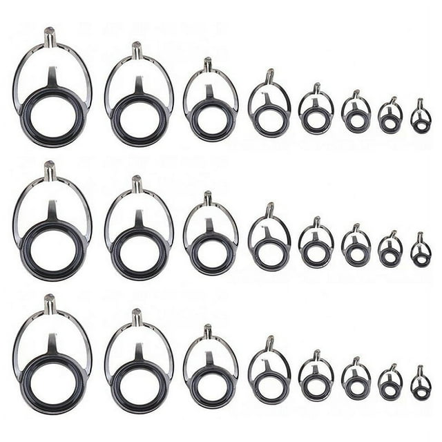 24 Pcs Fishing Rod Guide Oval Fishing Rod Eyes Guides Line Rings Pole ...