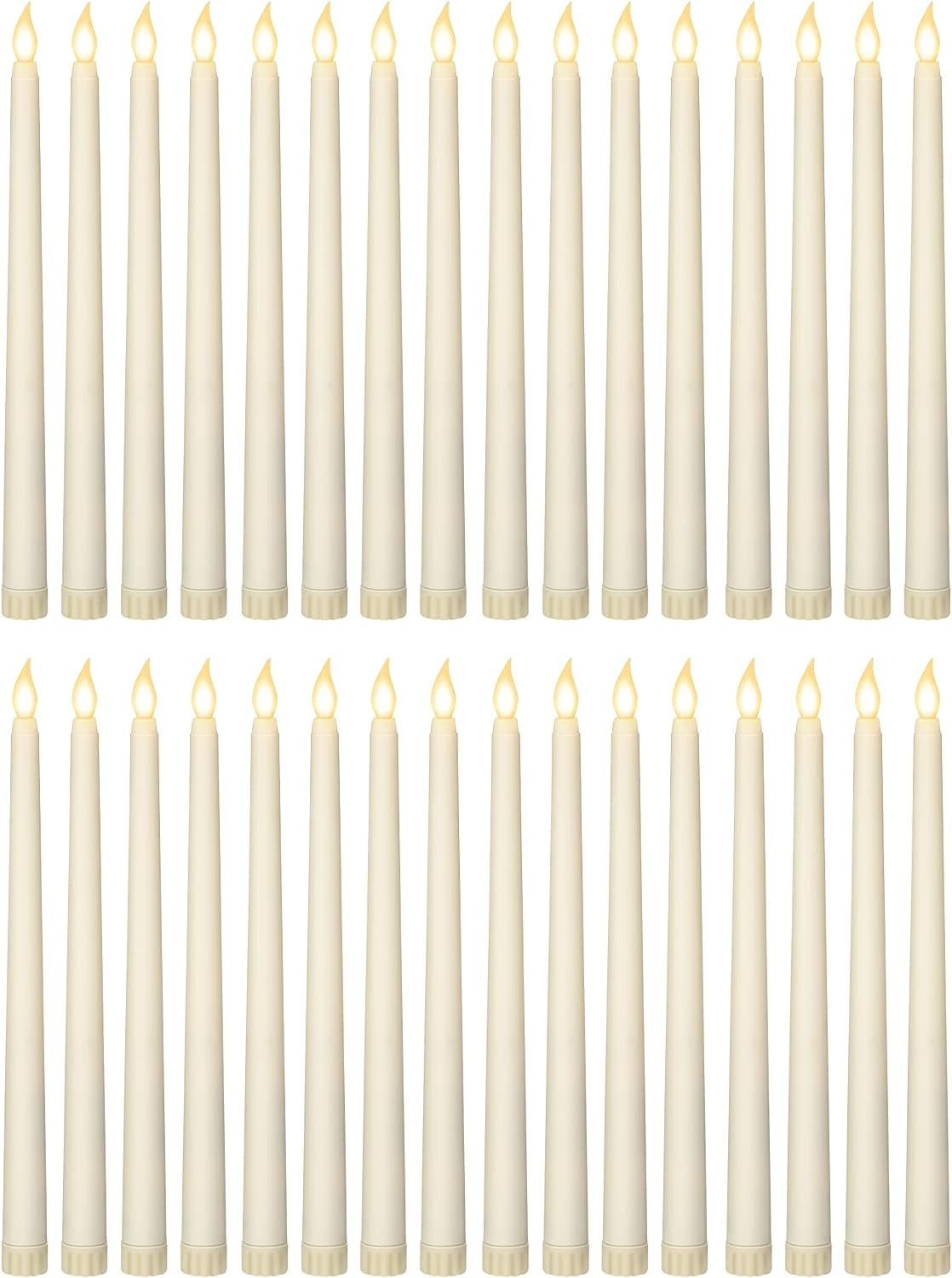 24 Pcs Flameless Taper Candles Battery Operated Bulk Fake Light LED ...