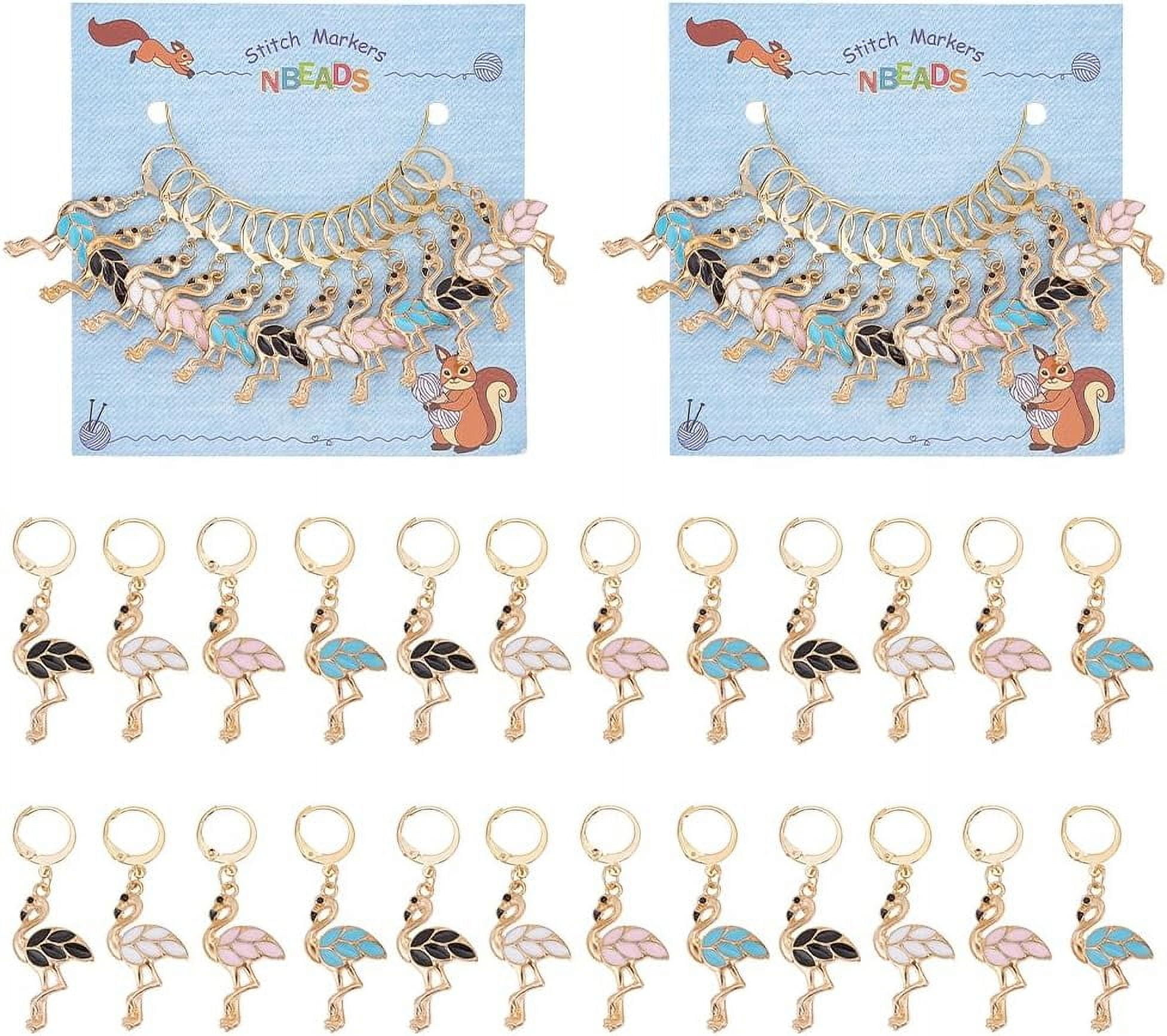 24 Pcs Flamingo Stitch Markers Enamel Crochet Stitch Marker Charms ...