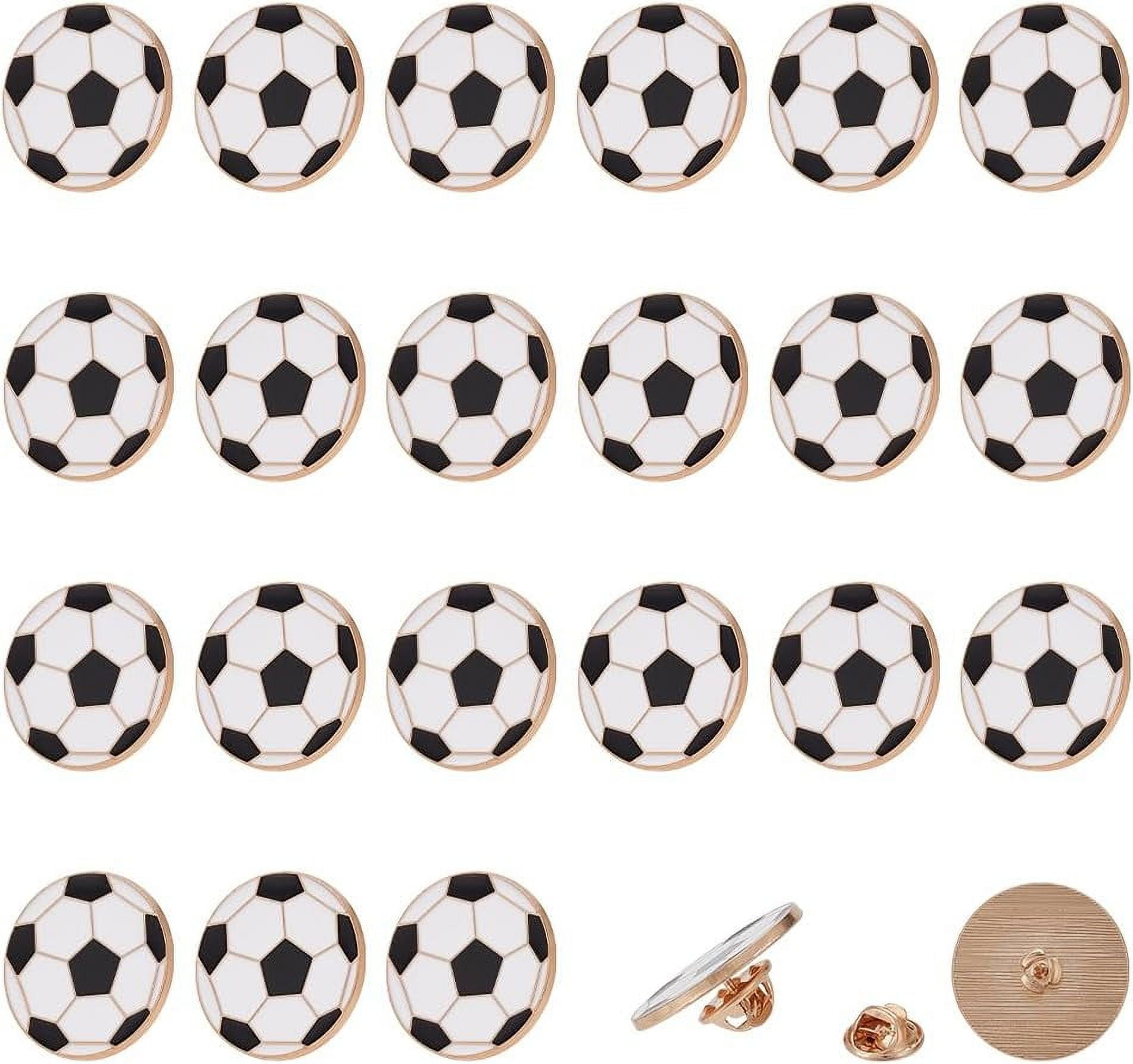 24 Pcs Football Enamel Pins 1 inch Black and White Soccer Ball Sports ...