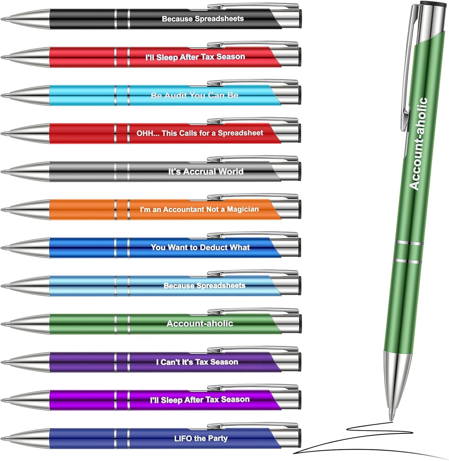 24 Pcs Funny Accountant Ballpoint Pens Inspirational Motivational ...
