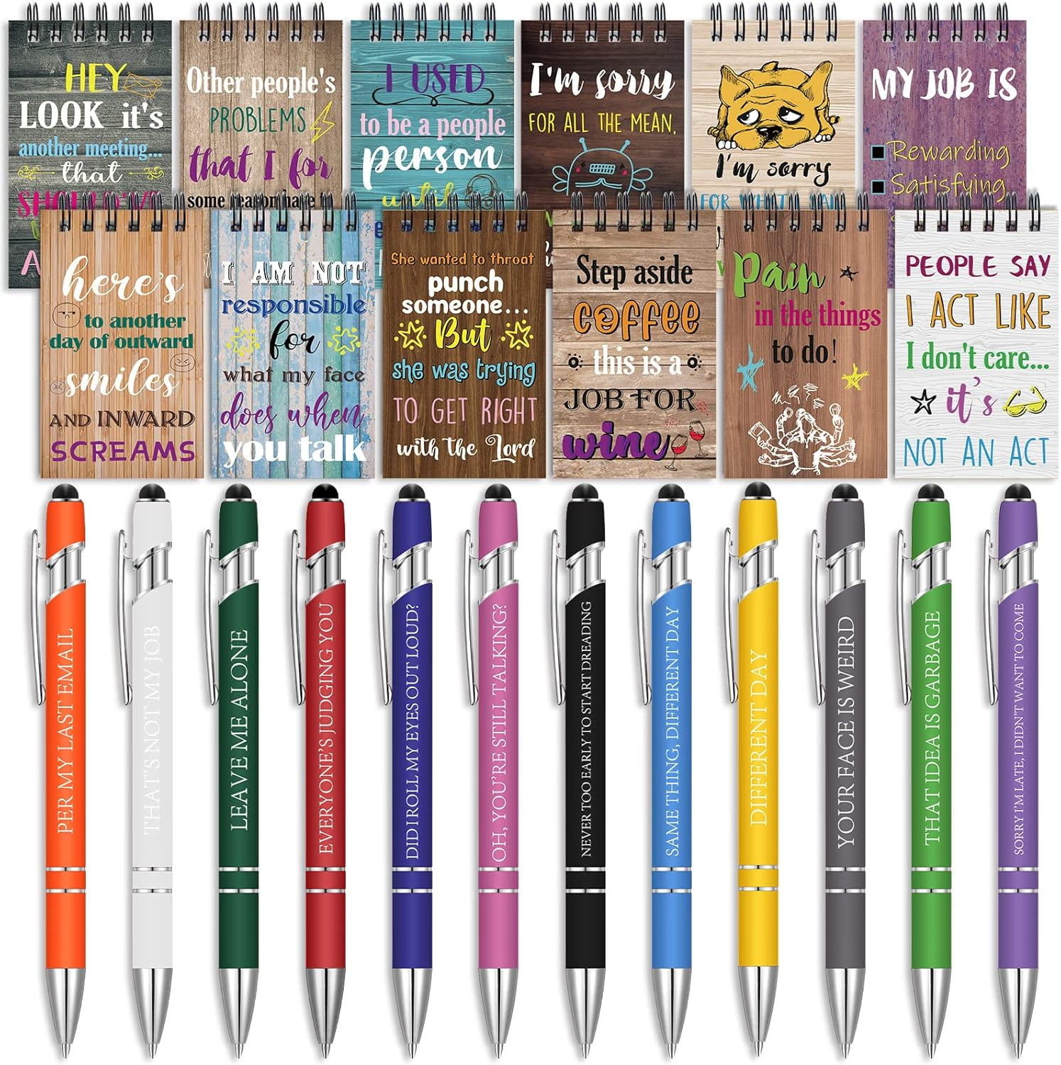 24 Pcs Funny Pens Notepads for Teacher Nurse Christian Theme ...