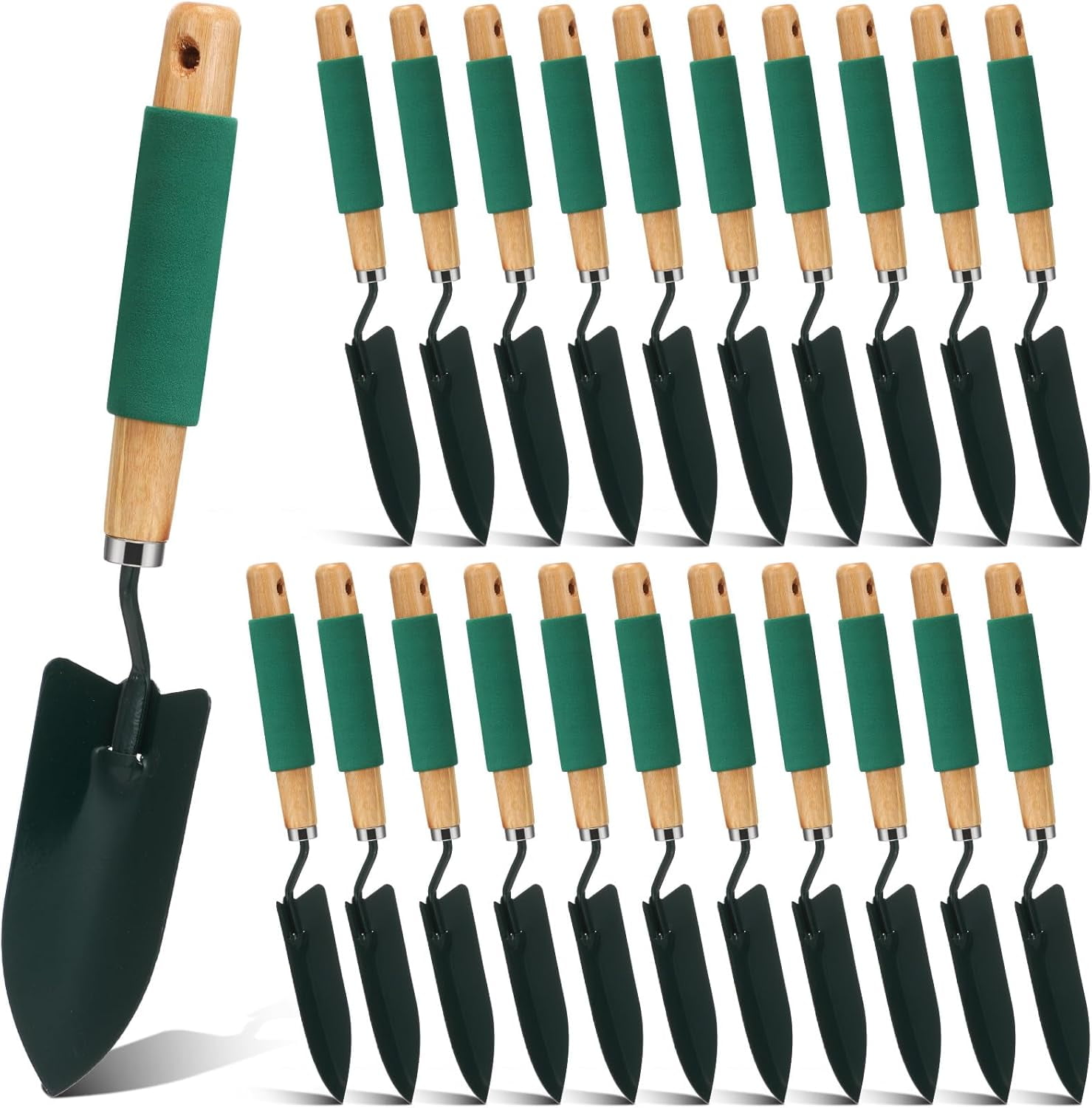 24 Pcs Gardening Shovel Heavy Duty Digging Trowel Wood Handle 14 Inch ...