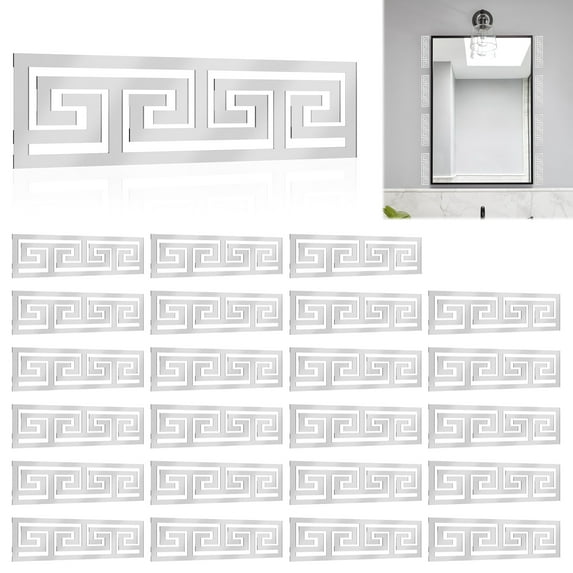 24 Pcs Geometric Shape Acrylic Wall Stickers Removable Adhesive Wall ...