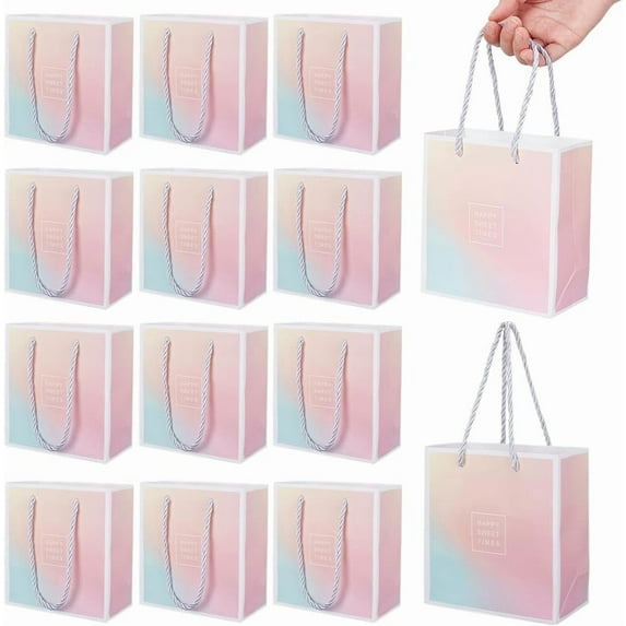 24 Pcs Gift Bags with Handles 2.8x5.5x5.9inch Kraft Paper Gift Bags ...
