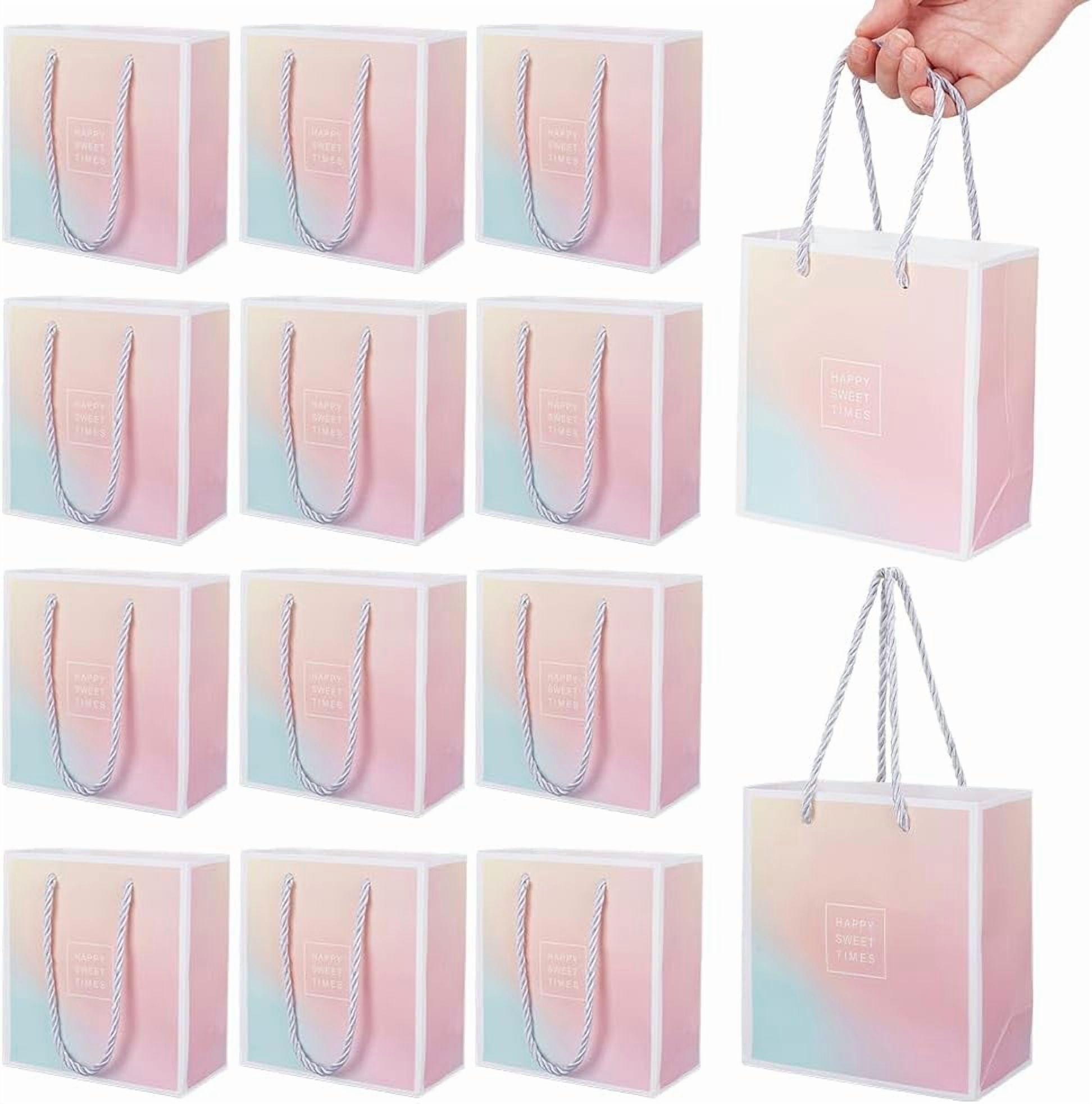 24 Pcs Gift Bags with Handles 2.8x5.5x5.9inch Kraft Paper Gift Bags ...