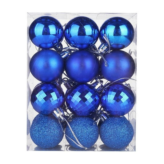 24 Pcs Glitter Christmas Balls Ornaments 1.57 Inch Christmas Tree Ball ...