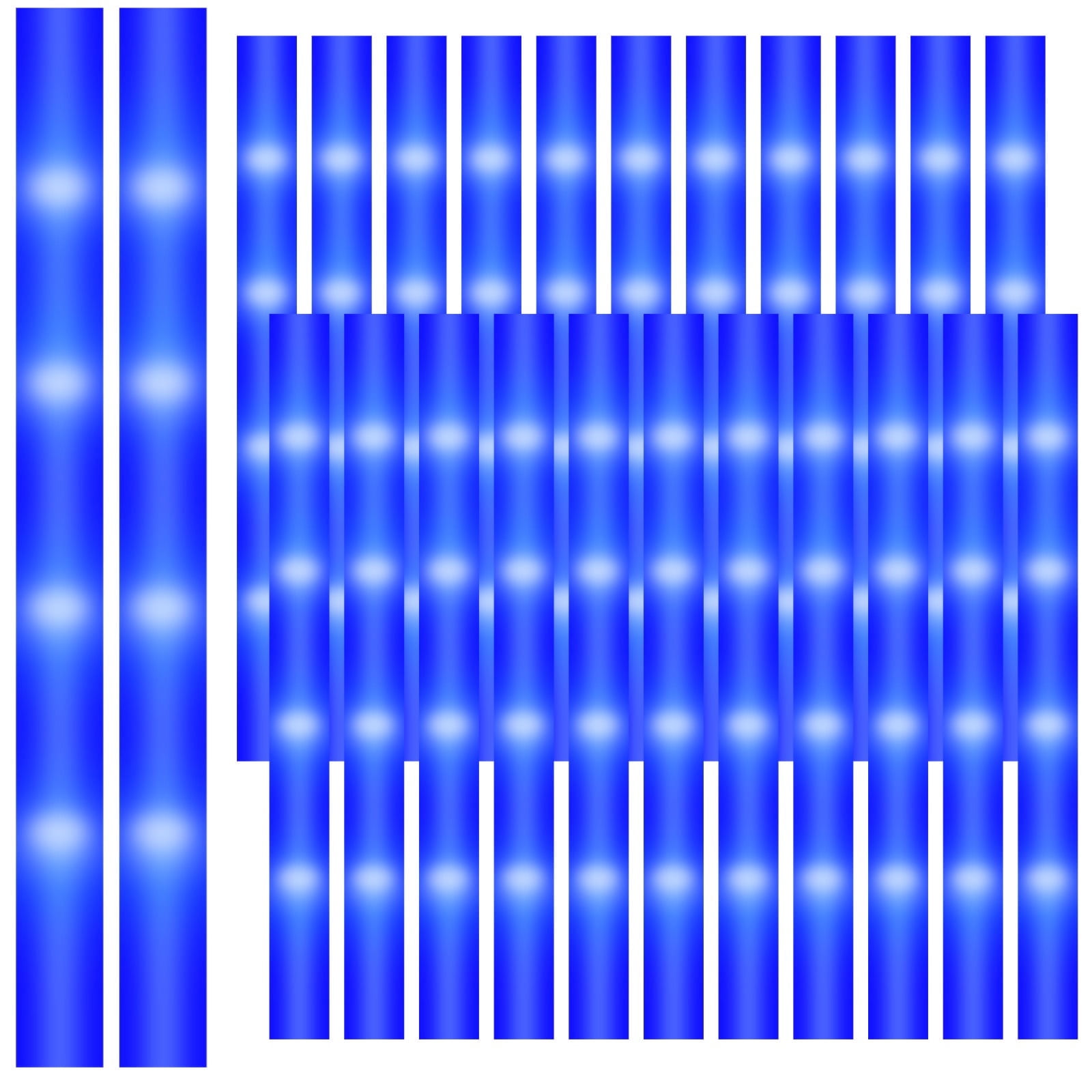 24 Pcs Glow Sticks, LED Foam Sticks, Light Up Sticks, Blue Light, Glow ...