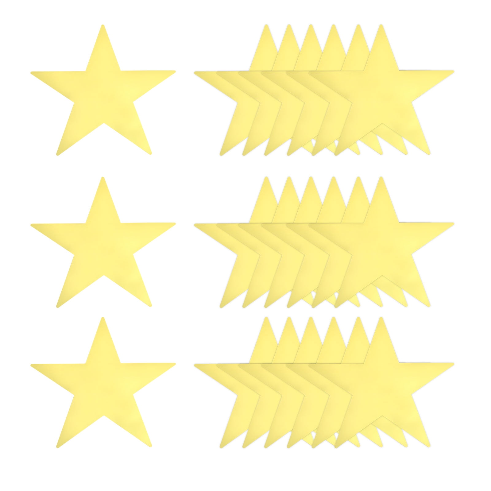 24 Pcs Gold Stars Cutouts, 6 Inch Double Printed Paper Stars Cutout ...