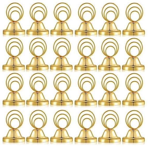 24 Pcs Gold Table Number Holders Wire Picture Holder Small Size Table ...