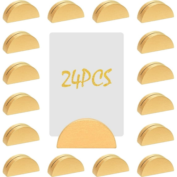 24 Pcs Gold Table Number Stands, Wooden Indoor Wedding Place Card ...