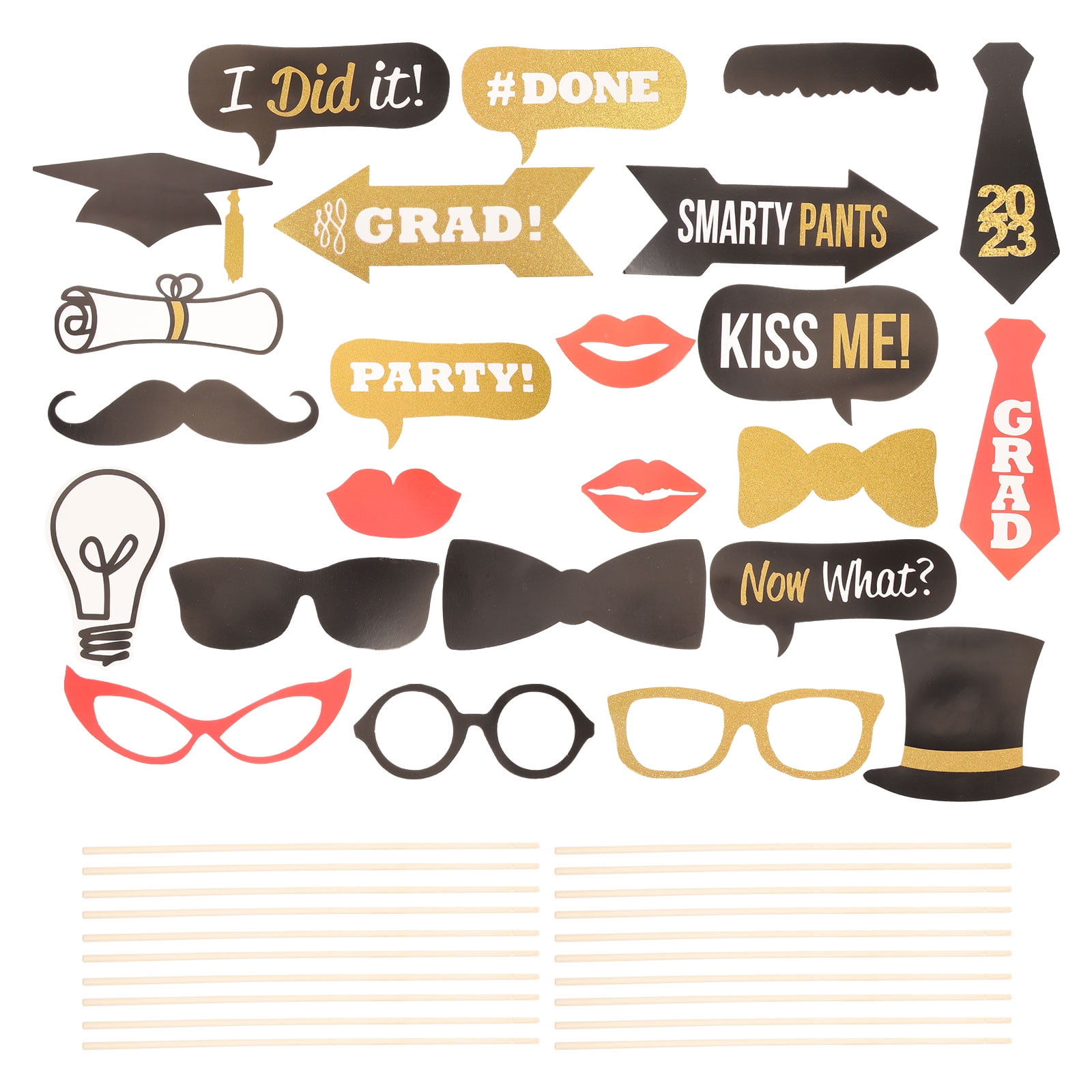 24 Pcs Grad Props Decorations Graduation Photo Booth for Kids - Walmart.com