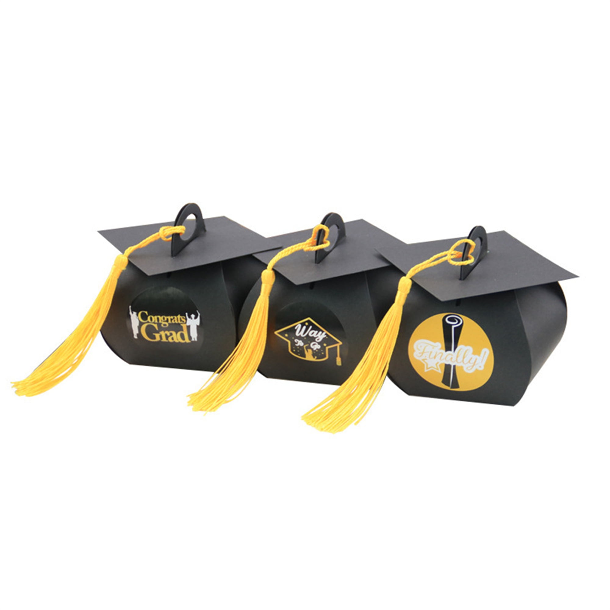 24 Pcs Graduation Cap Candy Box Cute Bachelor's Cap DIY Foldable Gift ...