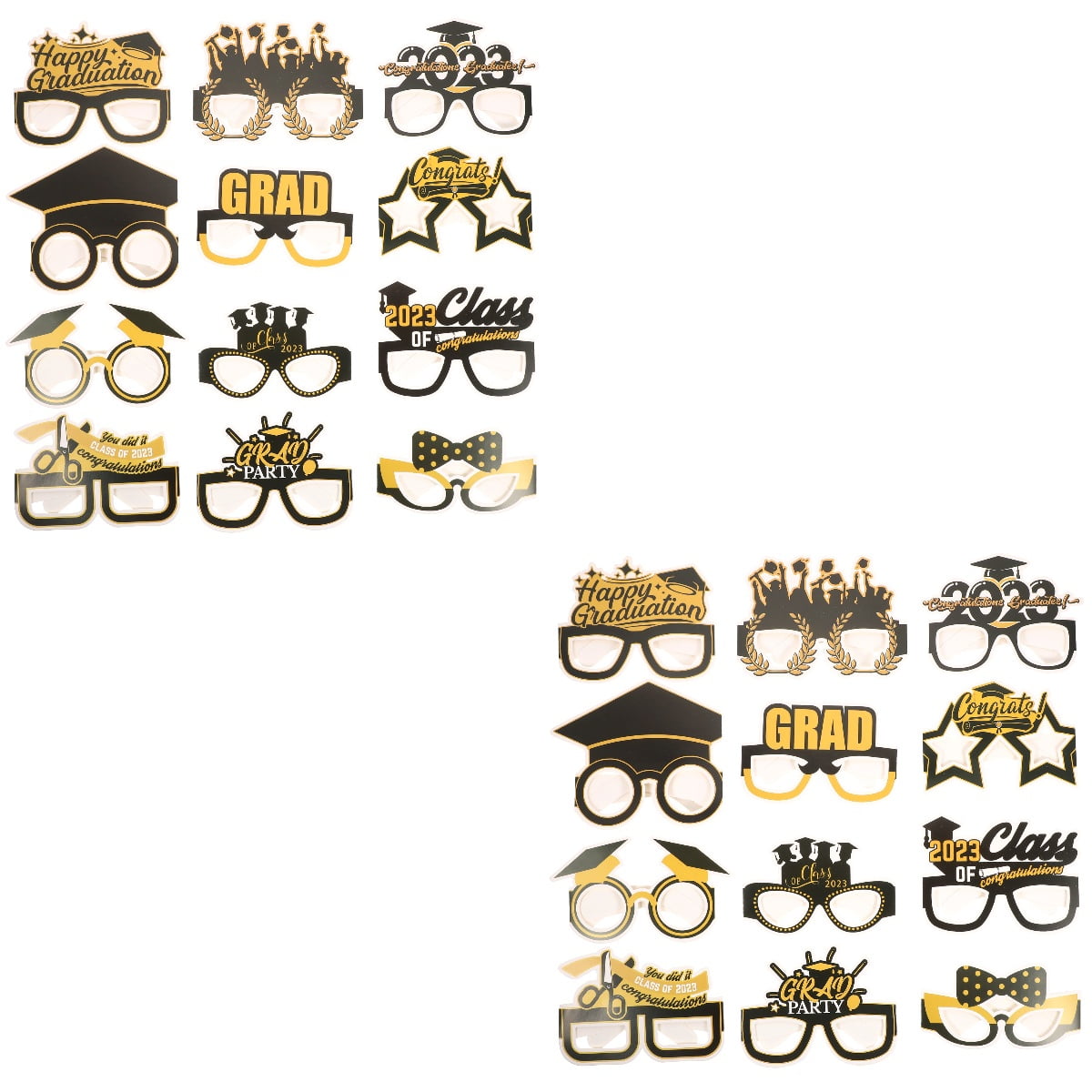 24 Pcs Graduation Season Paper Glasses Ornament Graduation Party Accessories Graduation