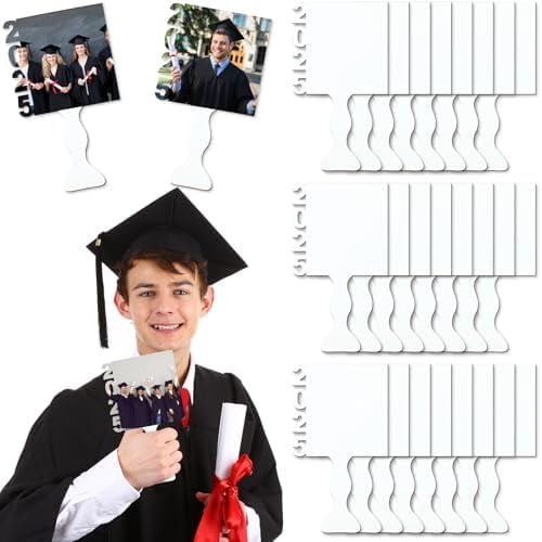 24 Pcs Graduation Sublimation Blanks 2025 Grad Fans Sublimation Class ...