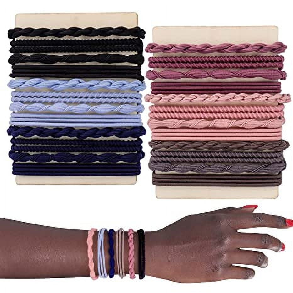 24 Pcs Hair Tie Bracelets, M Size Hair Ties for Women/Girls, Ponytail ...