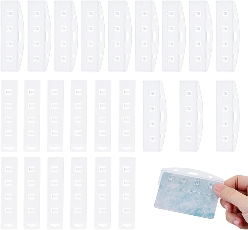 24 Pcs Half Card Badge Holders Horizontal and Vertical with Grippers ...