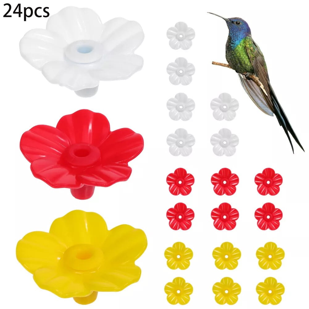 24 Pcs Hummingbird Feeder Flowers Replacement Plastic Flowers Parts for ...