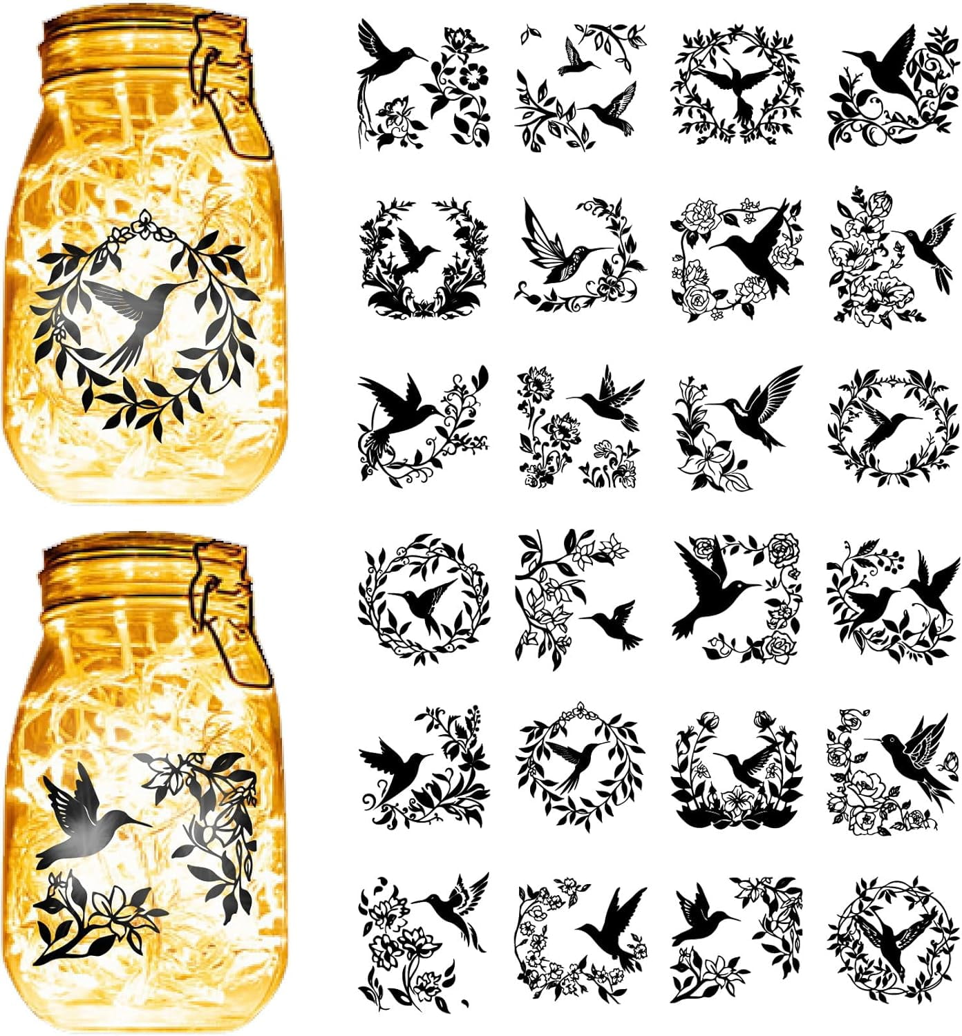 1Set 24Pcs 24 Styles PVC Self Adhesive Stickers Waterproof Embossed ...