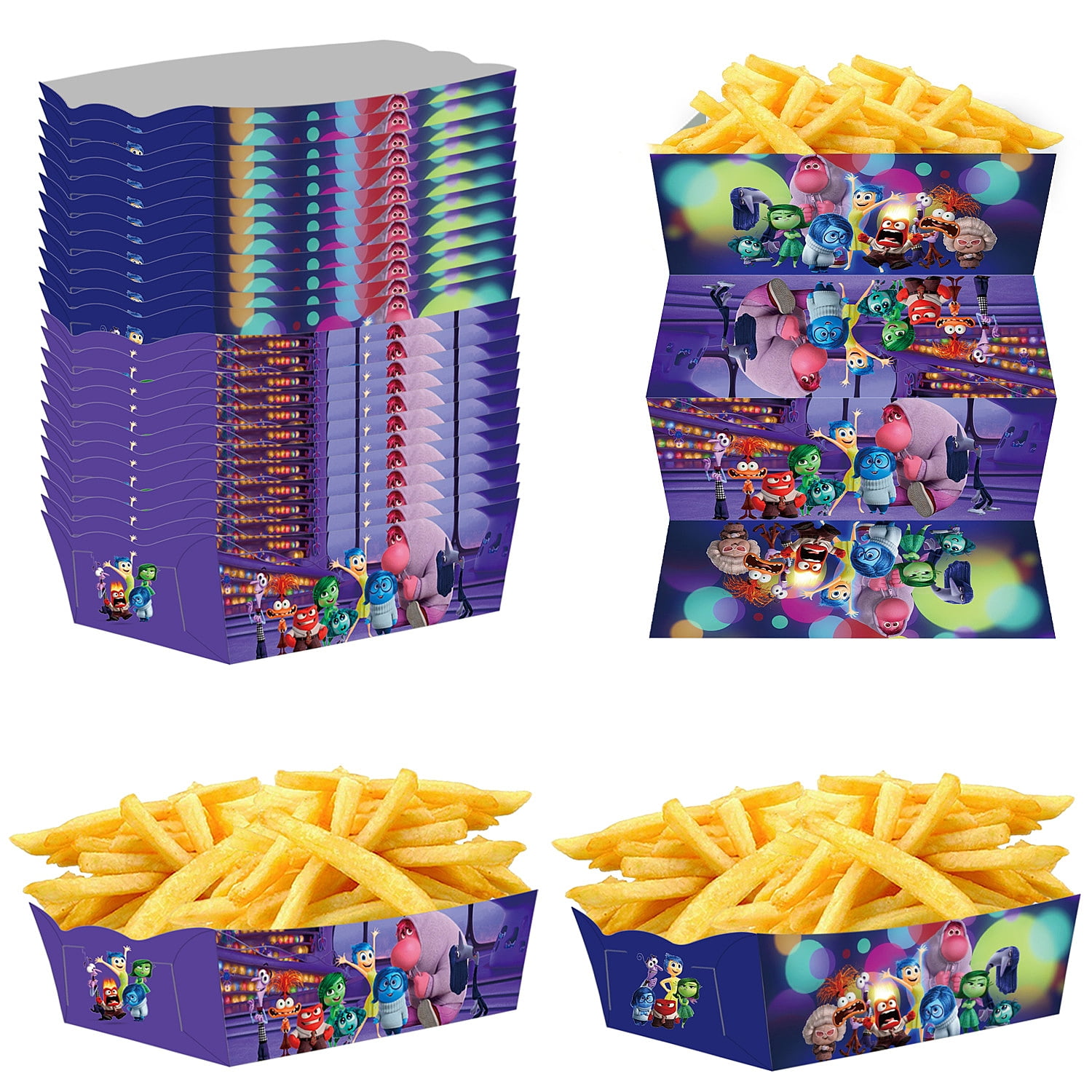 24 Pcs Inside Out Party French Fry Box for Anime Theme Birthday Party ...