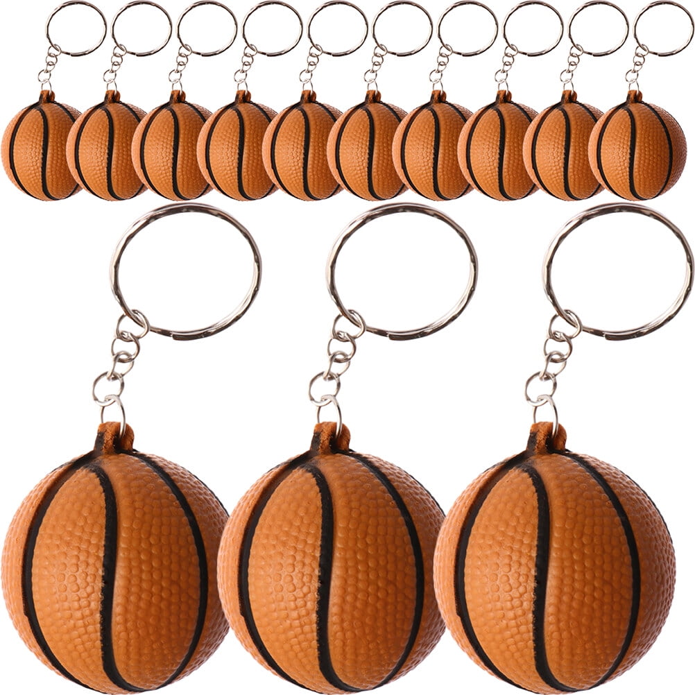 24 Pcs Key Chain Ring Hanging Decoration Mini Basketball Child Coffee ...