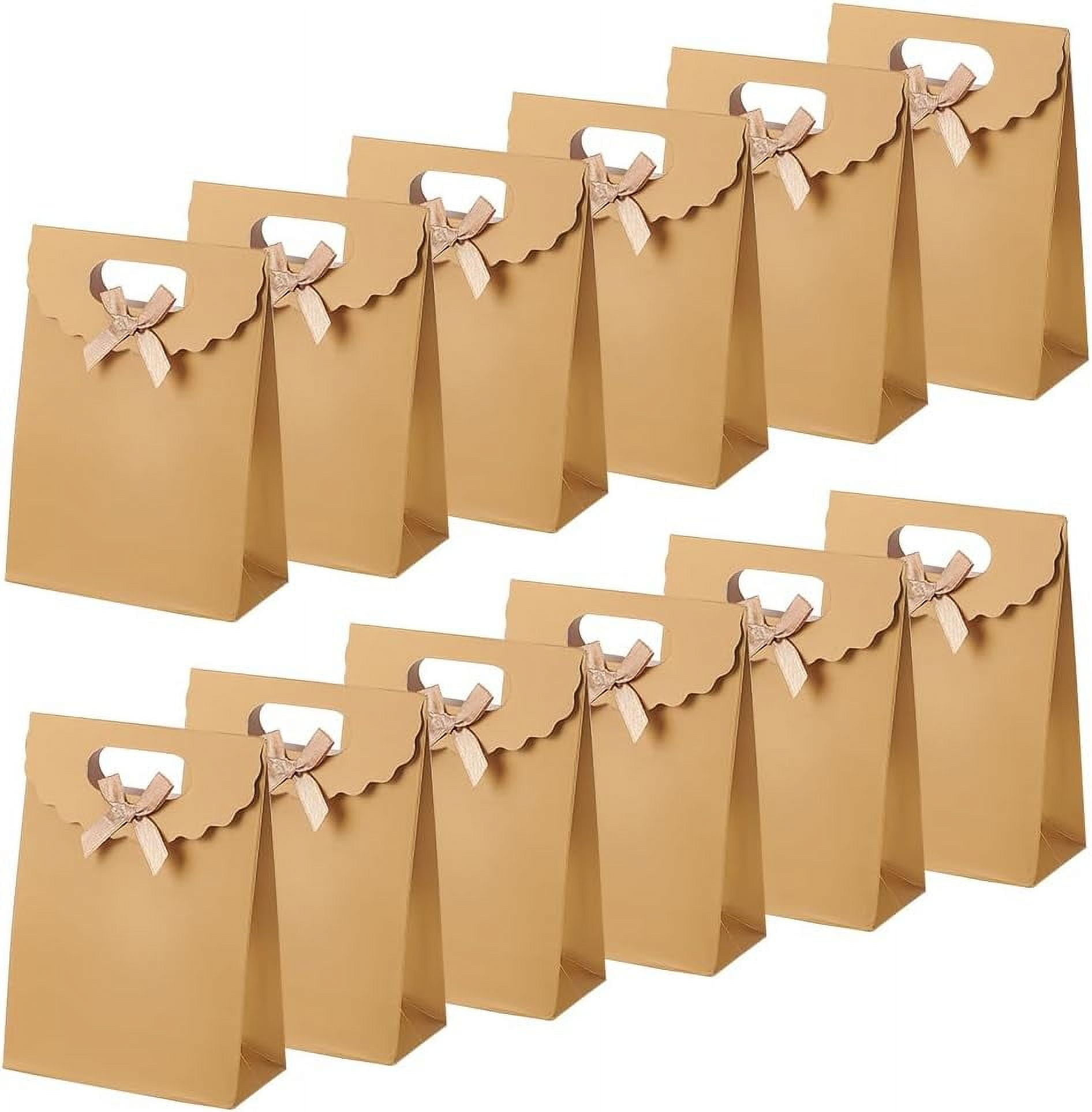 24 Pcs Kraft Paper Bags with Handle 6.5x4.72x2.36 Inch Stand Up Gift ...