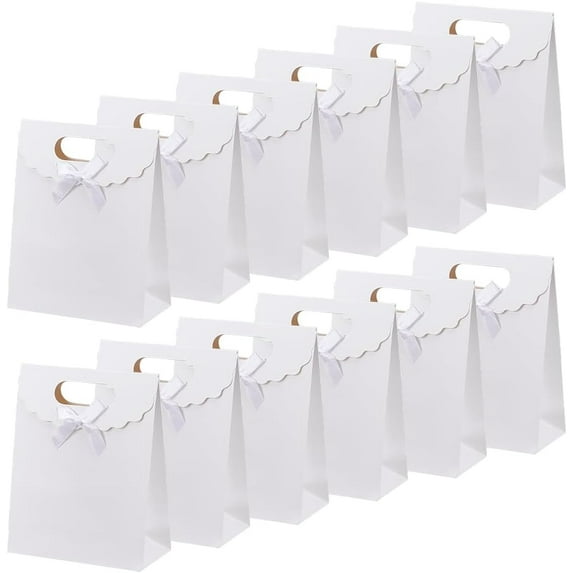 24 Pcs Kraft Paper Bags with Handle 6.5x4.72x2.36 Inch Stand Up Gift ...