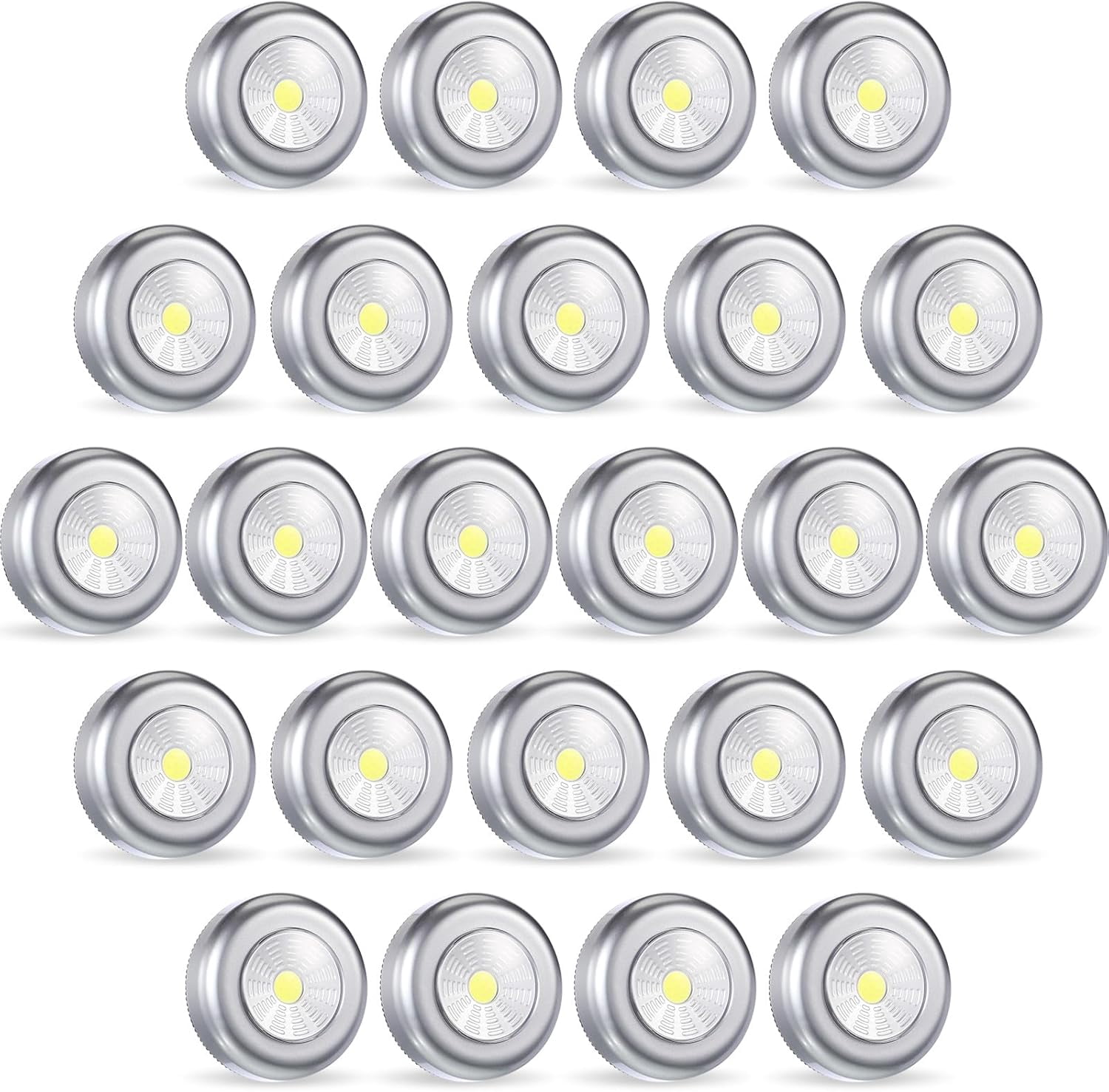 24 Pcs LED Puck Tap Lights Wireless Under Cabinet 60 Lumens Portable ...