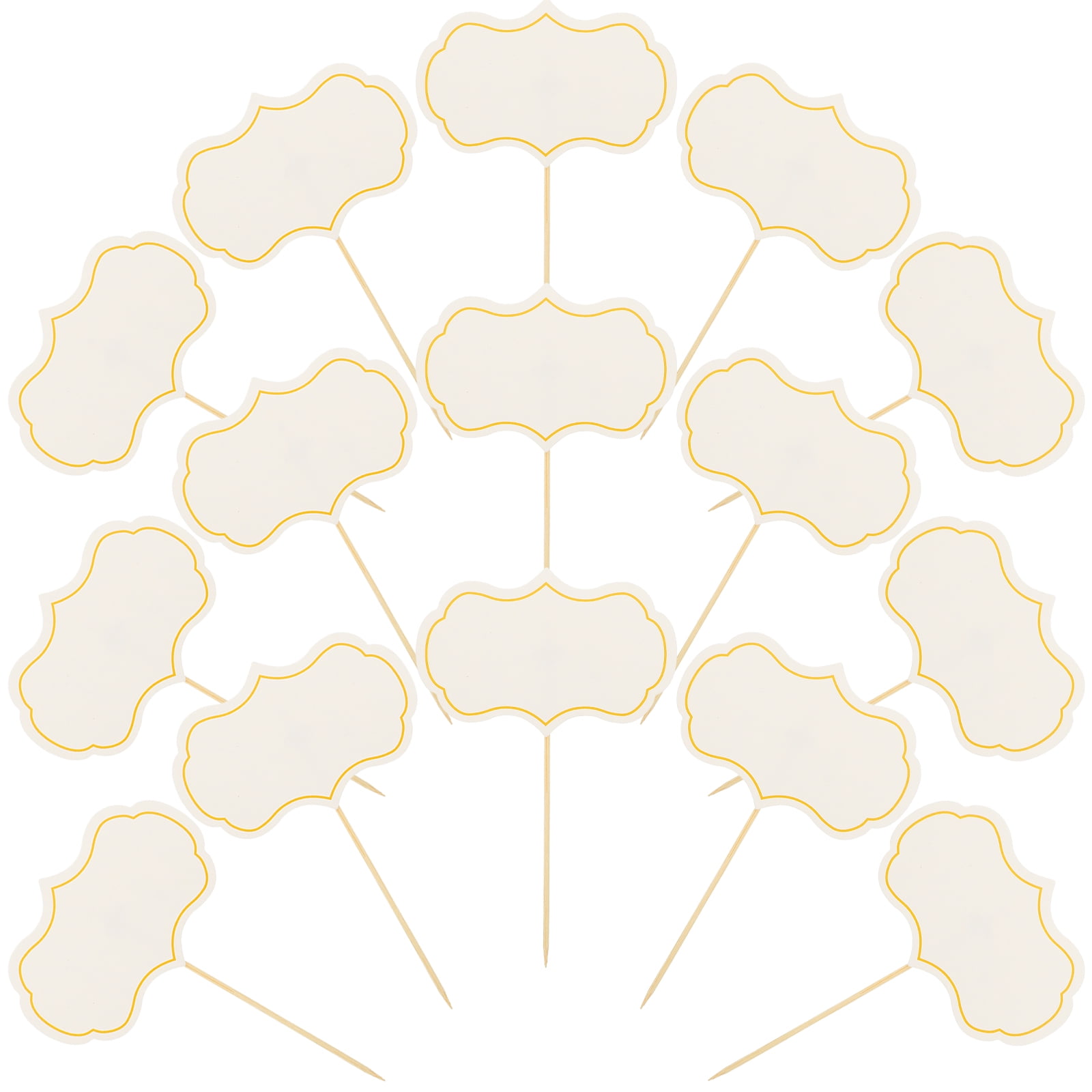 White Writable Food Labels with Toothpicks for Party Decorations 24pcs ...