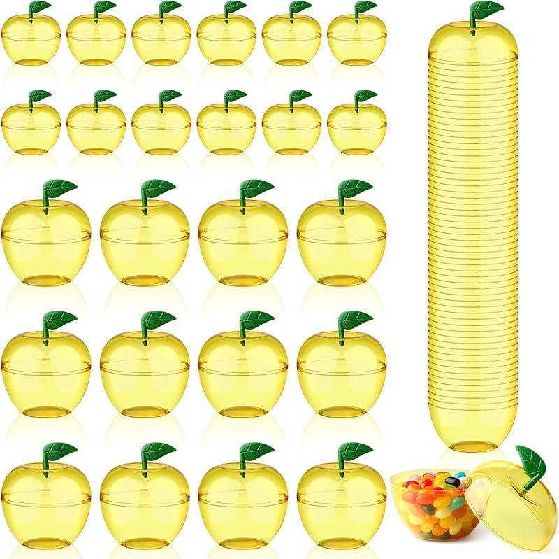24 Pcs Large Apple Containers Plastic Apples Shaped Candy Jars Gift ...