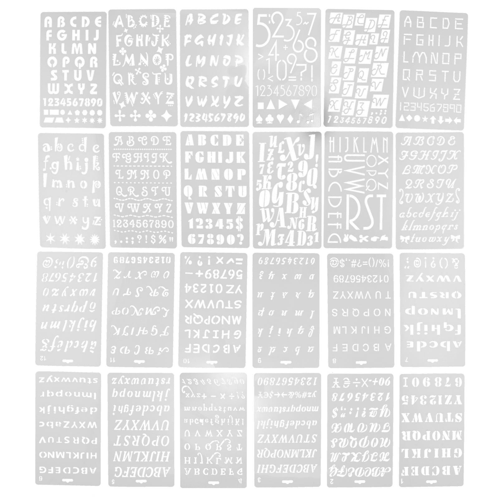 24 Pcs Letter Template Number Painting Stencils Paint Stencils Letter ...