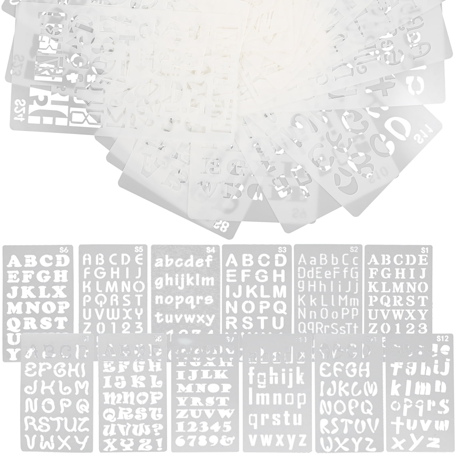 24 Pcs Letters Stencils and Numbers English Alphabet Template Wall ...