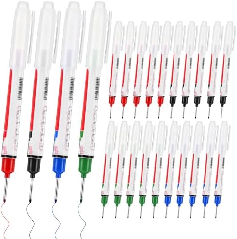 24 Pcs Long Head Deep Hole Marker Pens Nosed Deep Drill Hole Nib ...