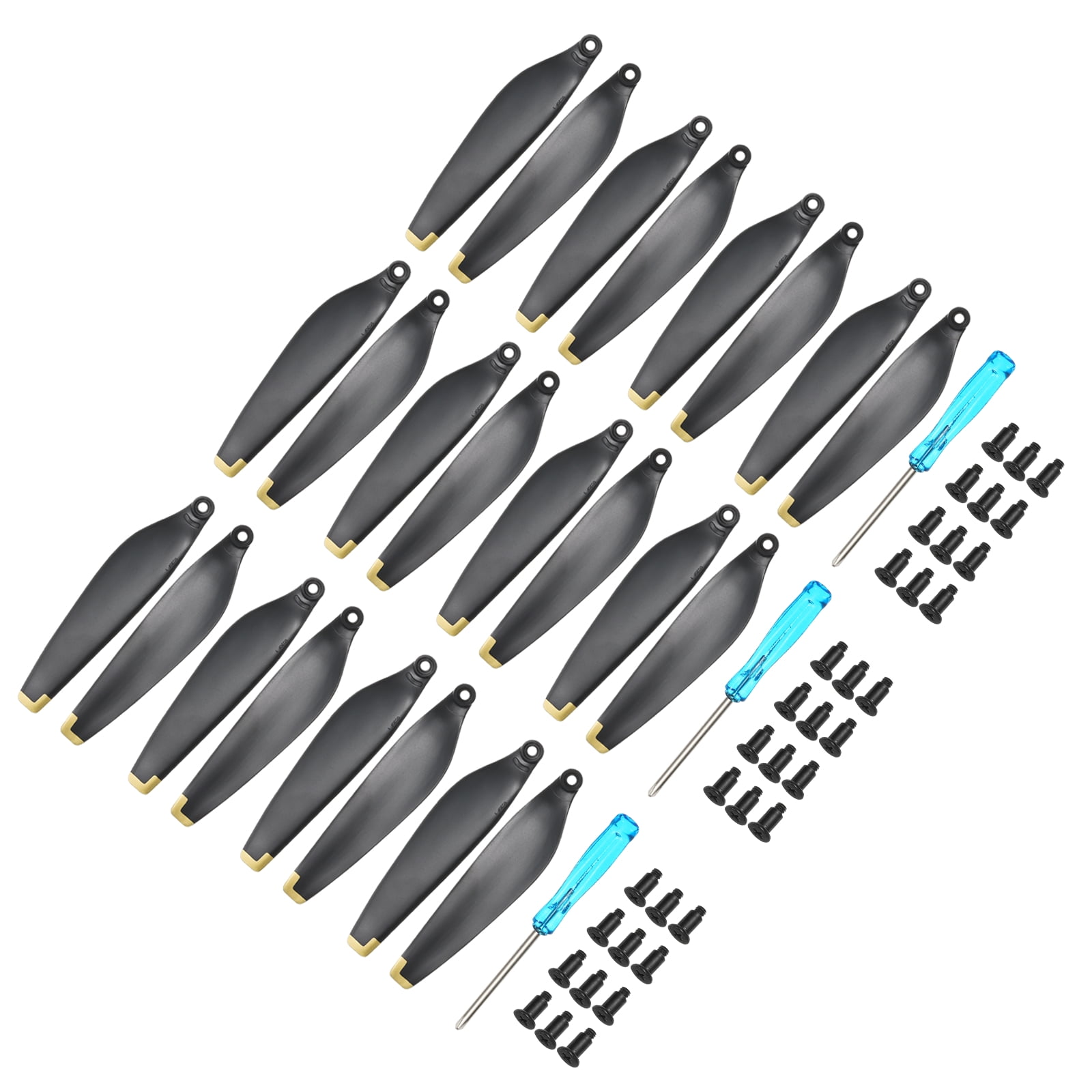 24 Pcs Low Noise Propellers 3 Inch Black Drone Blades Golden Edge ...
