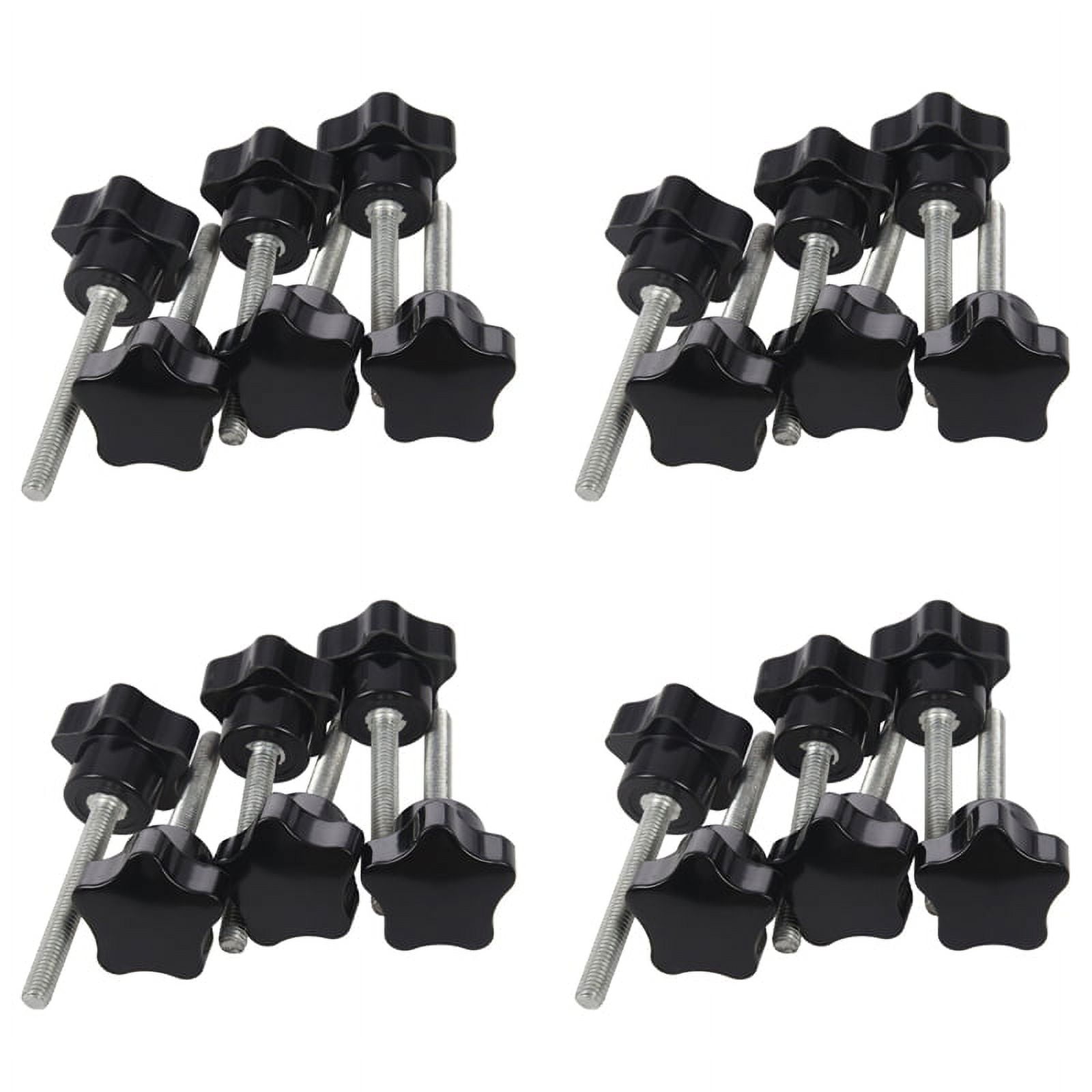 24 Pcs M6 x 50 mm Locking Star-Shaped Plastic Male Thread Knob Grip ...