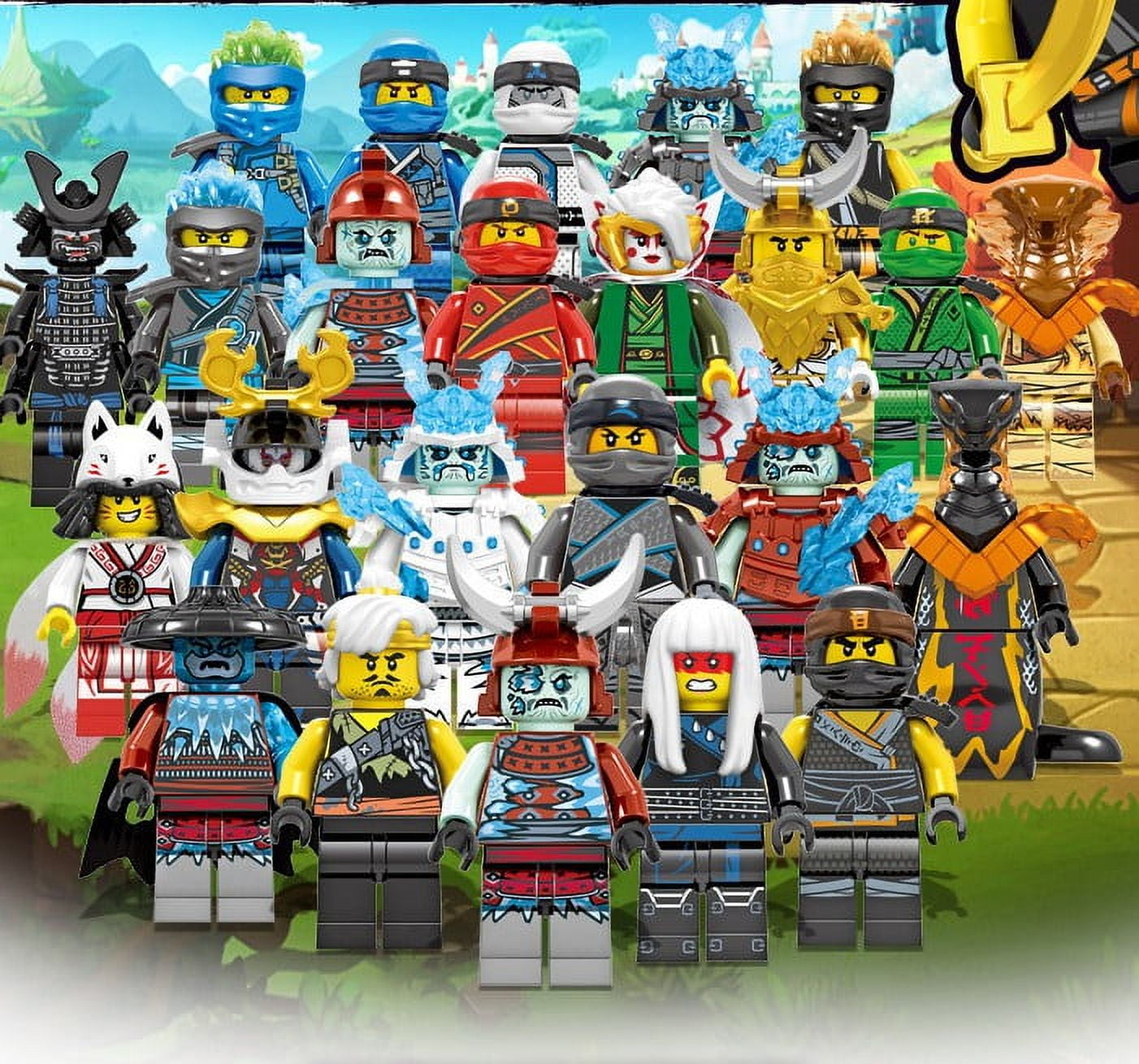 24 Pcs MOC Ice Ninja Blizzard Samurai Building Blocks, Zane Kai Jay ...