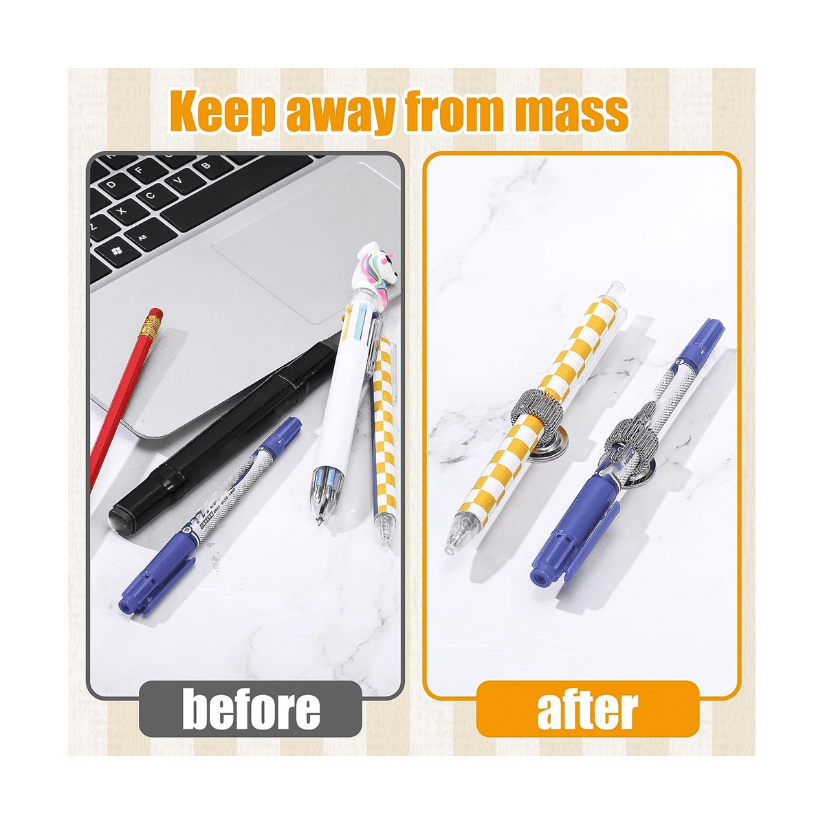 24 Pcs Manganese Steel Pen Holder Self Adhesive Pen Pencil Organizer ...