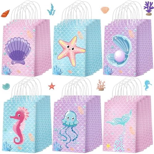 24 Pcs Mermaid Birthday Party Favor Bags Mermaid Gift Goodie Treat ...