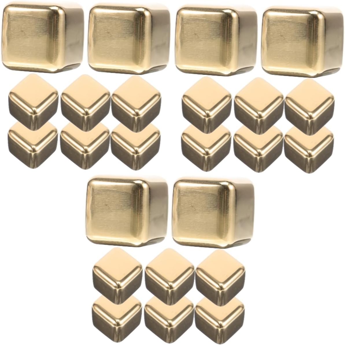 24 Pcs Metal Ice Cubes Drinkware Set Gold Suit Stainless Steel Set ...