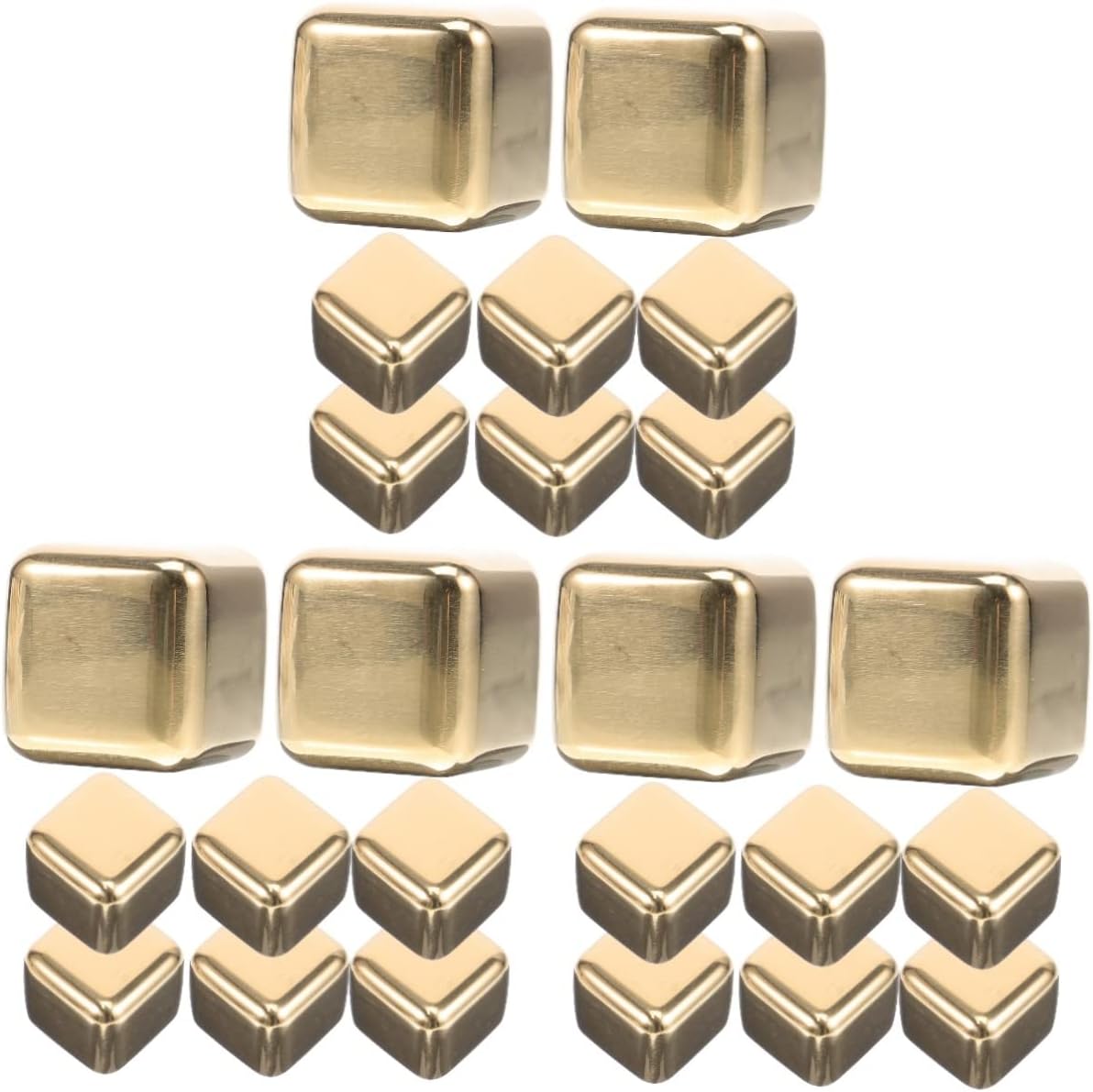 24 Pcs Metal Ice Cubes Stainless Steel Set Stainless Steel Ice Cube ...