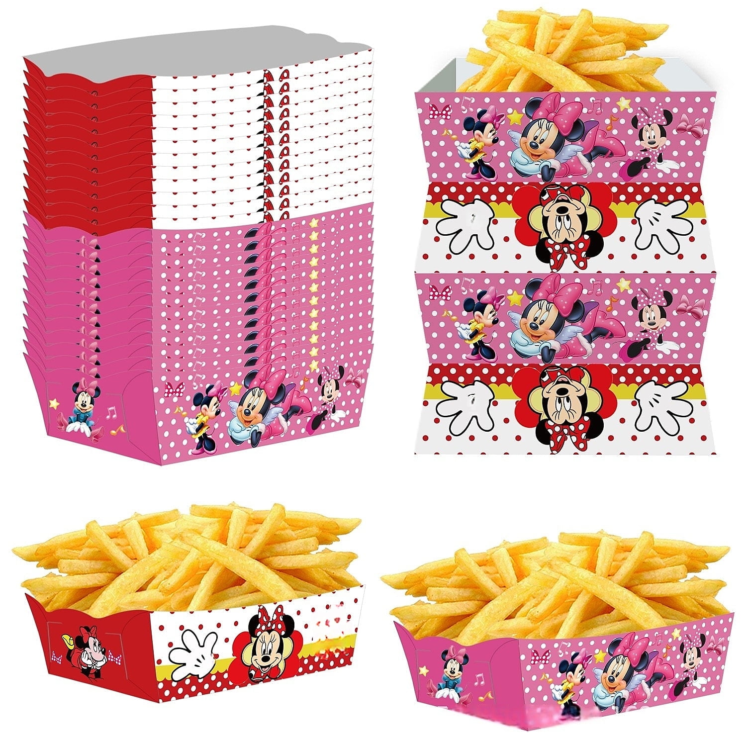 24 Pcs Mickey Party French Fry Box for Anime Theme Birthday Party ...
