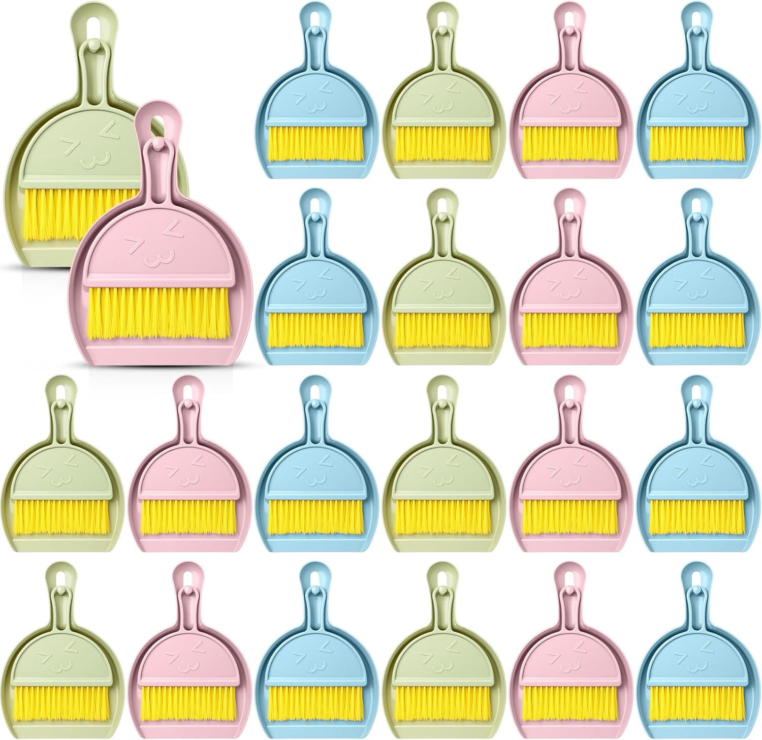 24 Pcs Mini Broom and Dustpan Set with Handle, Nesting Tiny Cleaning ...