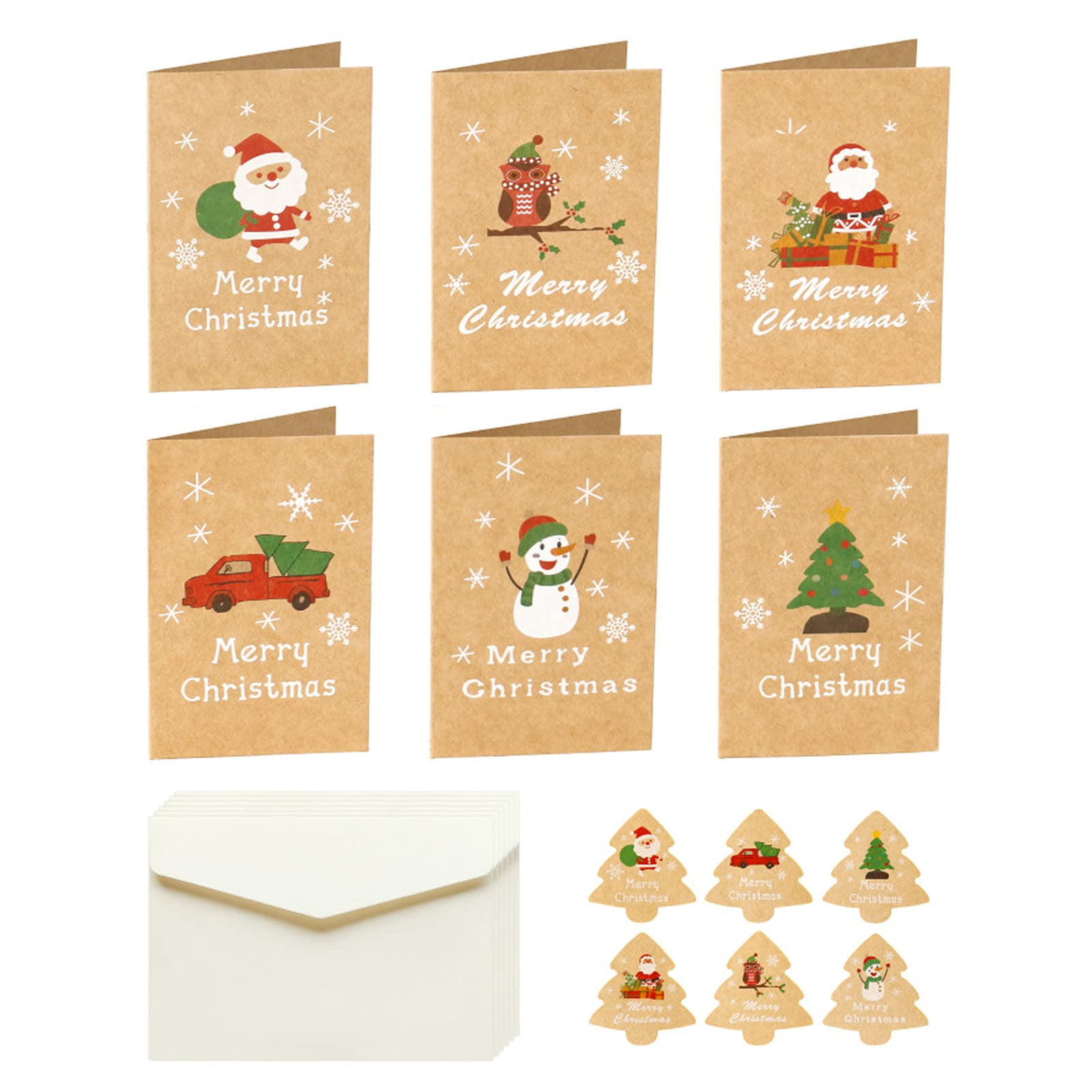 24 Pcs Mini Christmas Greeting Cards with Envelopes Merry Christmas ...