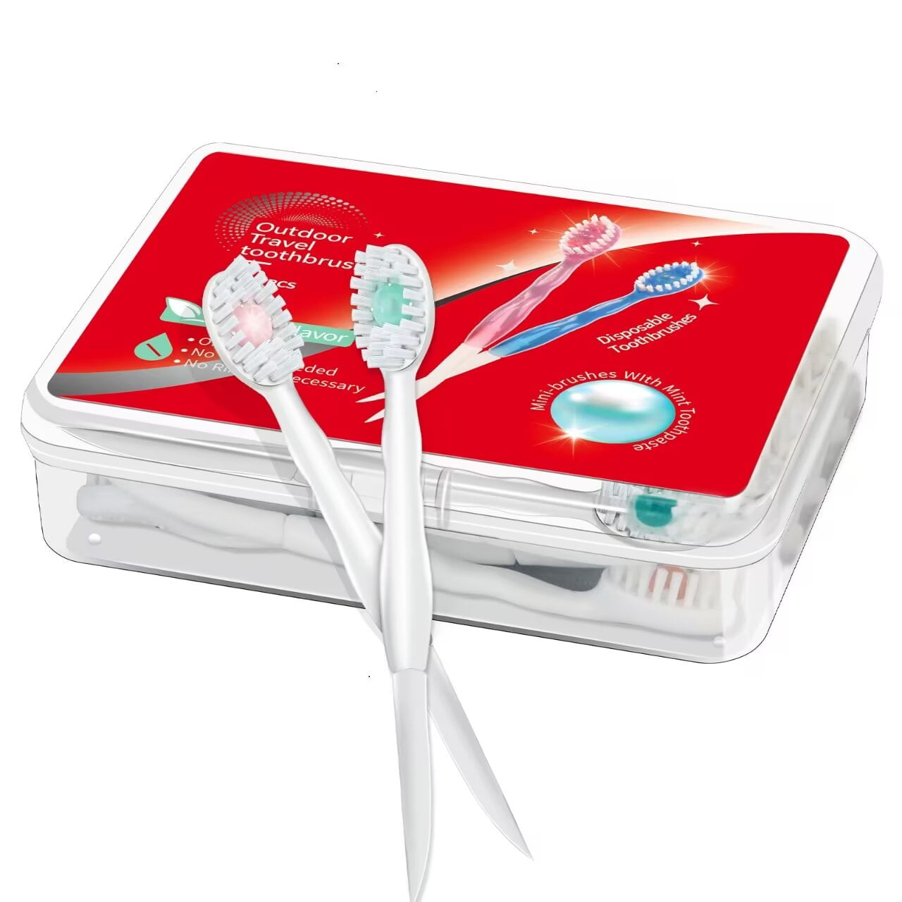 24 Pcs Mini Disposable Toothbrushes with Toothpaste and Pick for Work ...