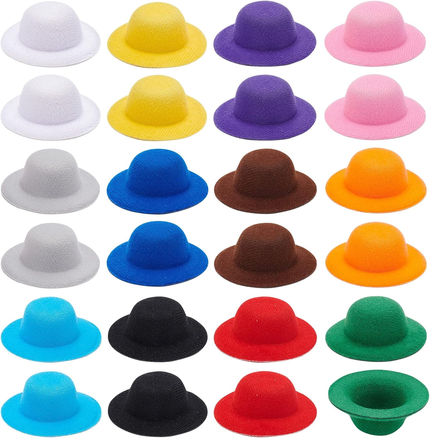 24 Pcs Mini Formal Hats 12 Colors Flannelette Craft Hat Snake Python ...