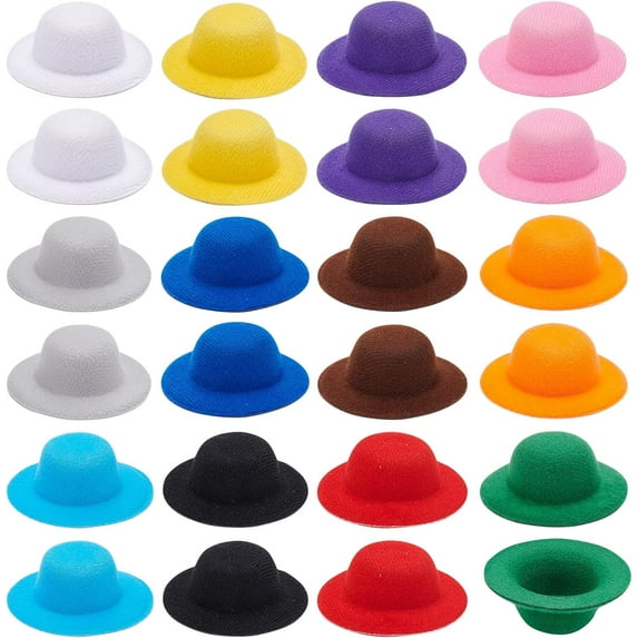 24 Pcs Mini Formal Hats 12 Colors Flannelette Craft Hat Snake Python ...