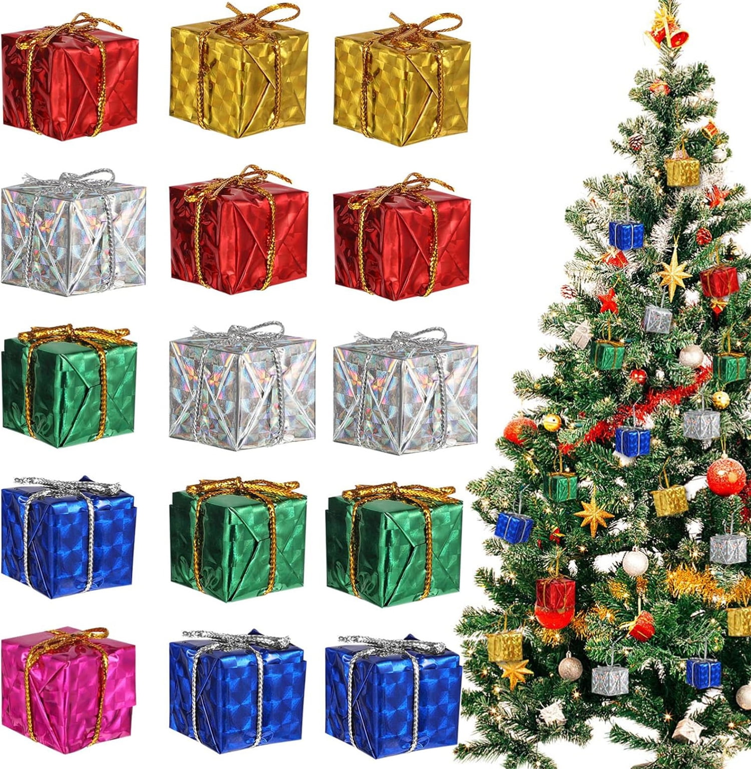 24 Pcs Mini Gift Boxes Christmas Ornaments,Bexikou 1.57inch Mini ...