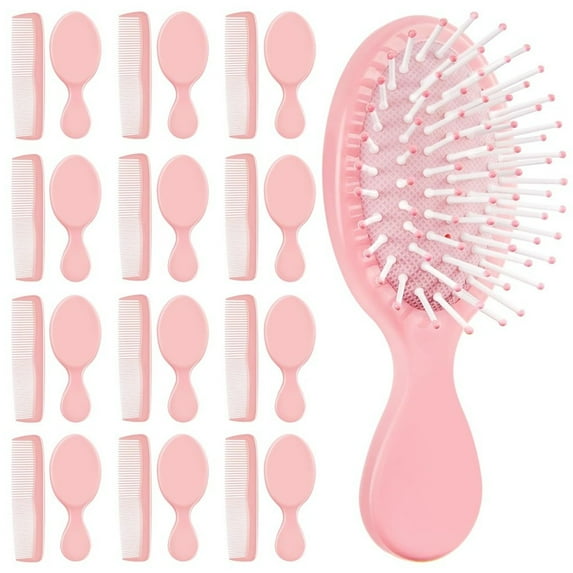 24 Pcs Mini Hair Brush & Comb Kit - Travel Friendly Detangling Set for ...