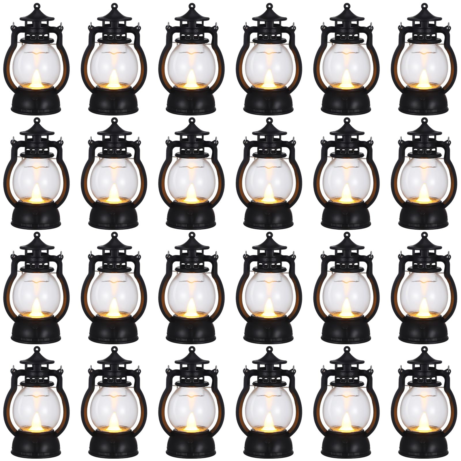 Generic, 24 Pcs Mini Lanterns Decorative Hanging, Vintage Battery LED ...